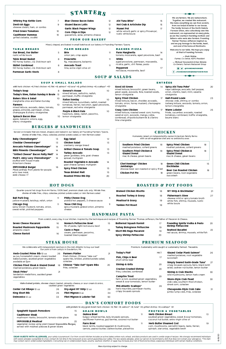 Lunch & Dinner in Reston Station, VA | Founding Farmers Lunch & Dinner in Reston Station, VA | Founding Farmers